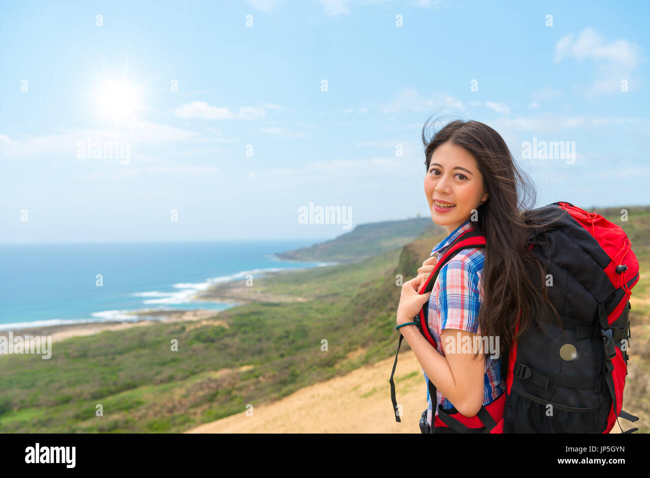 Young hiking student female hi-res stock photography and images - Alamy