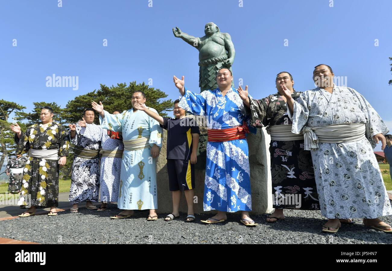 KESENNUMA, Japan - Members of the Association of Sumo Wrestlers ...