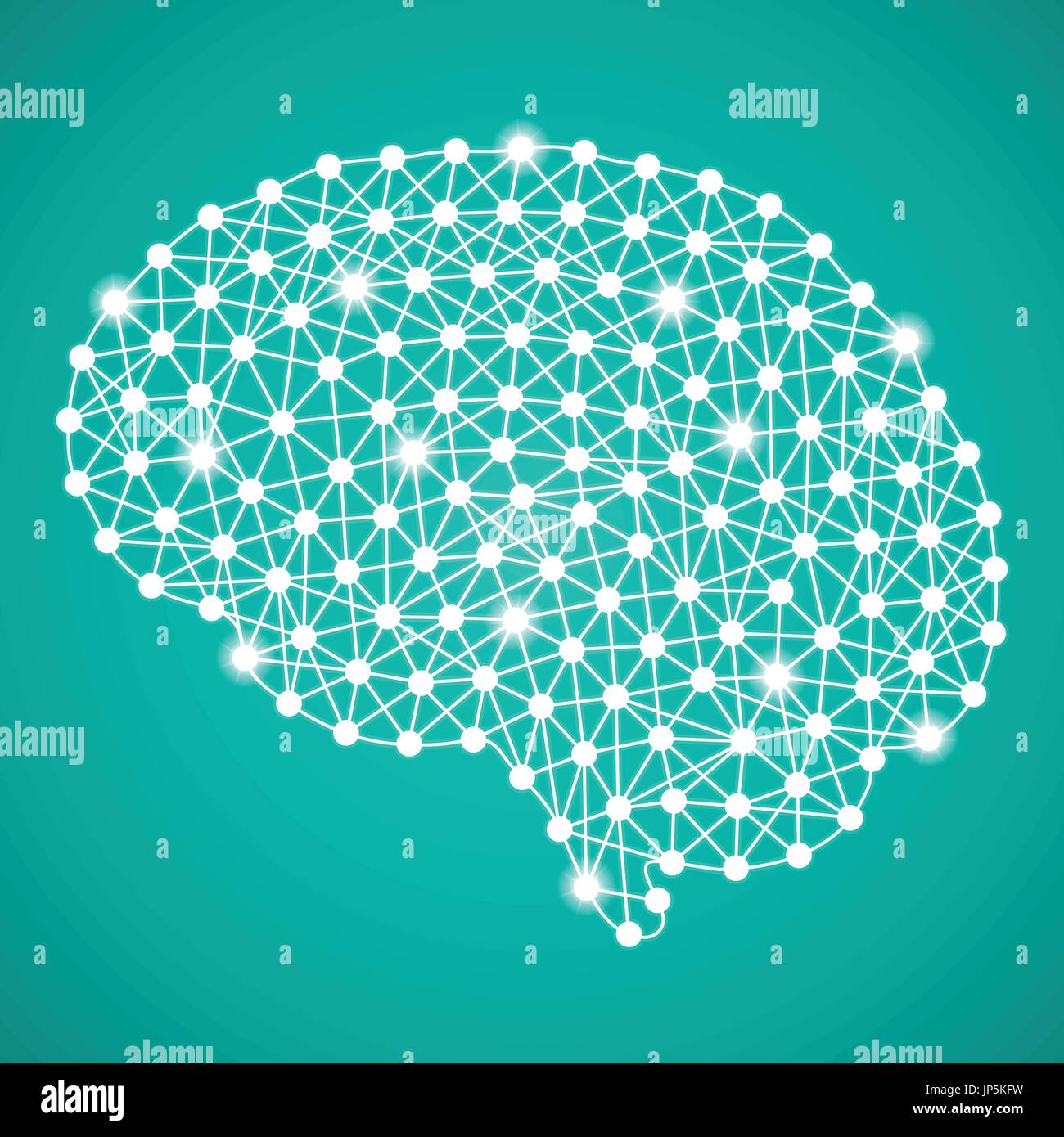 Human Brain Isolated On A Green Background. Vector Illustration Stock ...
