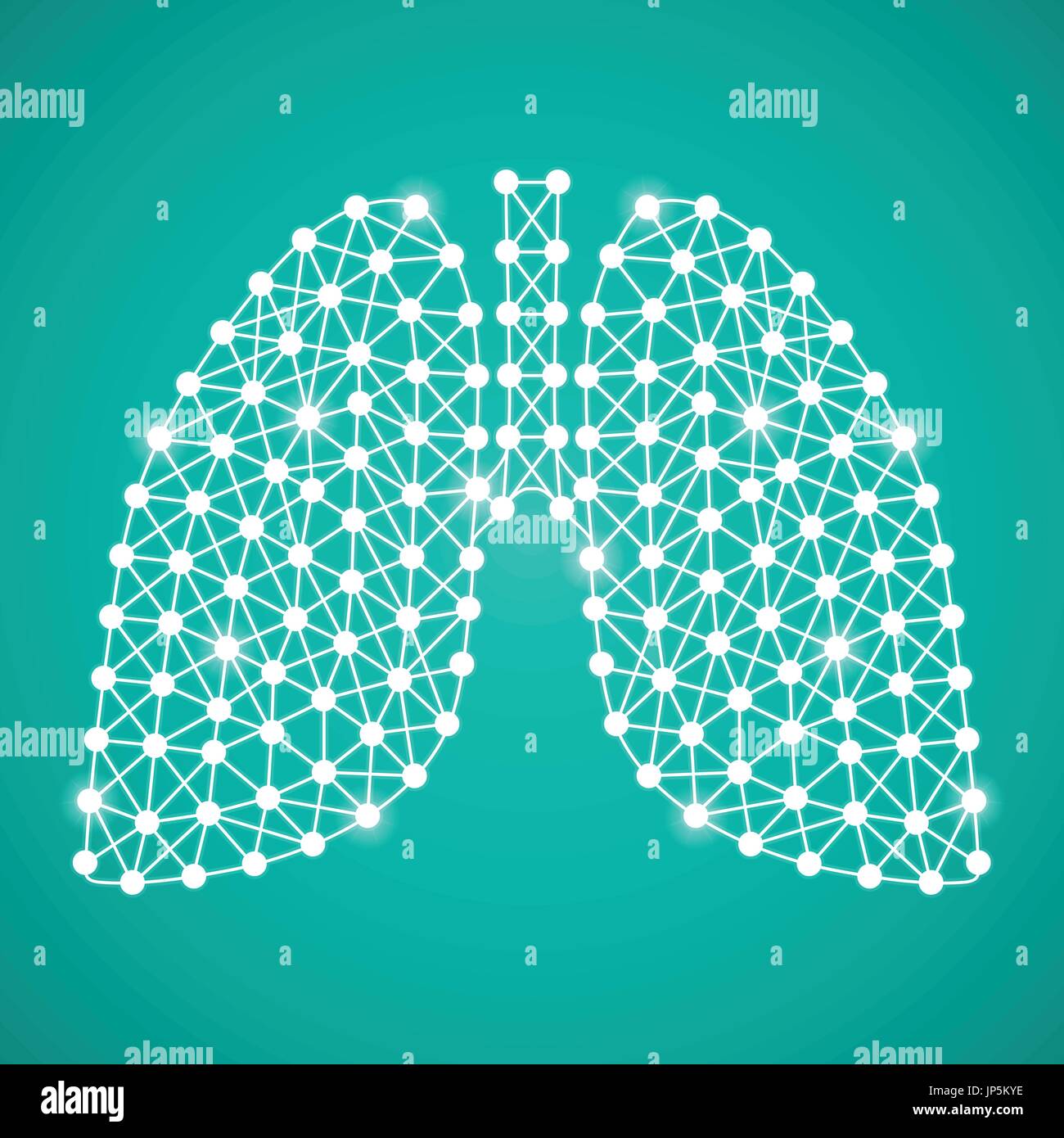Human Lungs Isolated On A Green Background. Vector Illustration Stock ...
