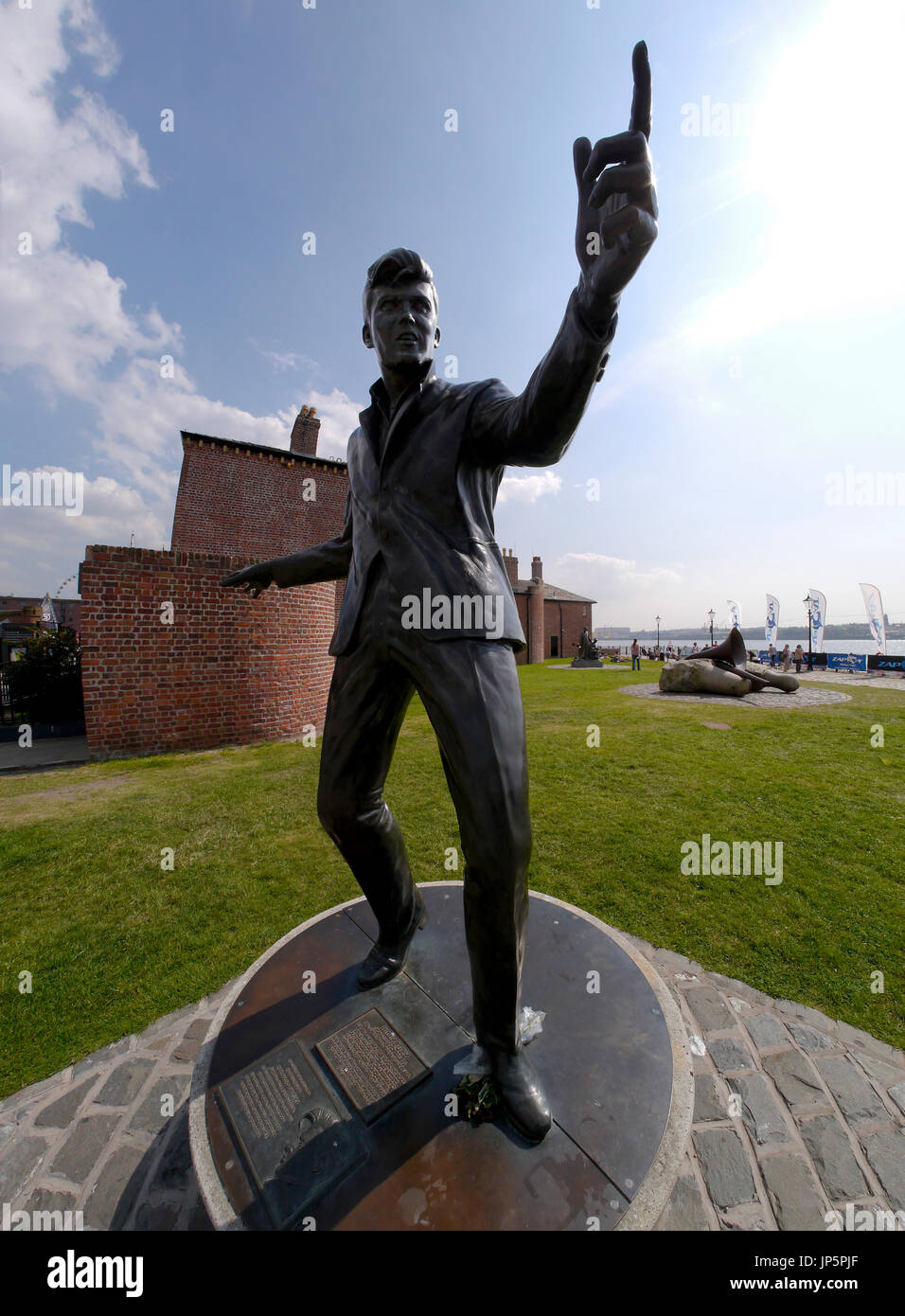 Statue of 60s British pop singer Billy Fury by sculptor Tom Murphy at ...