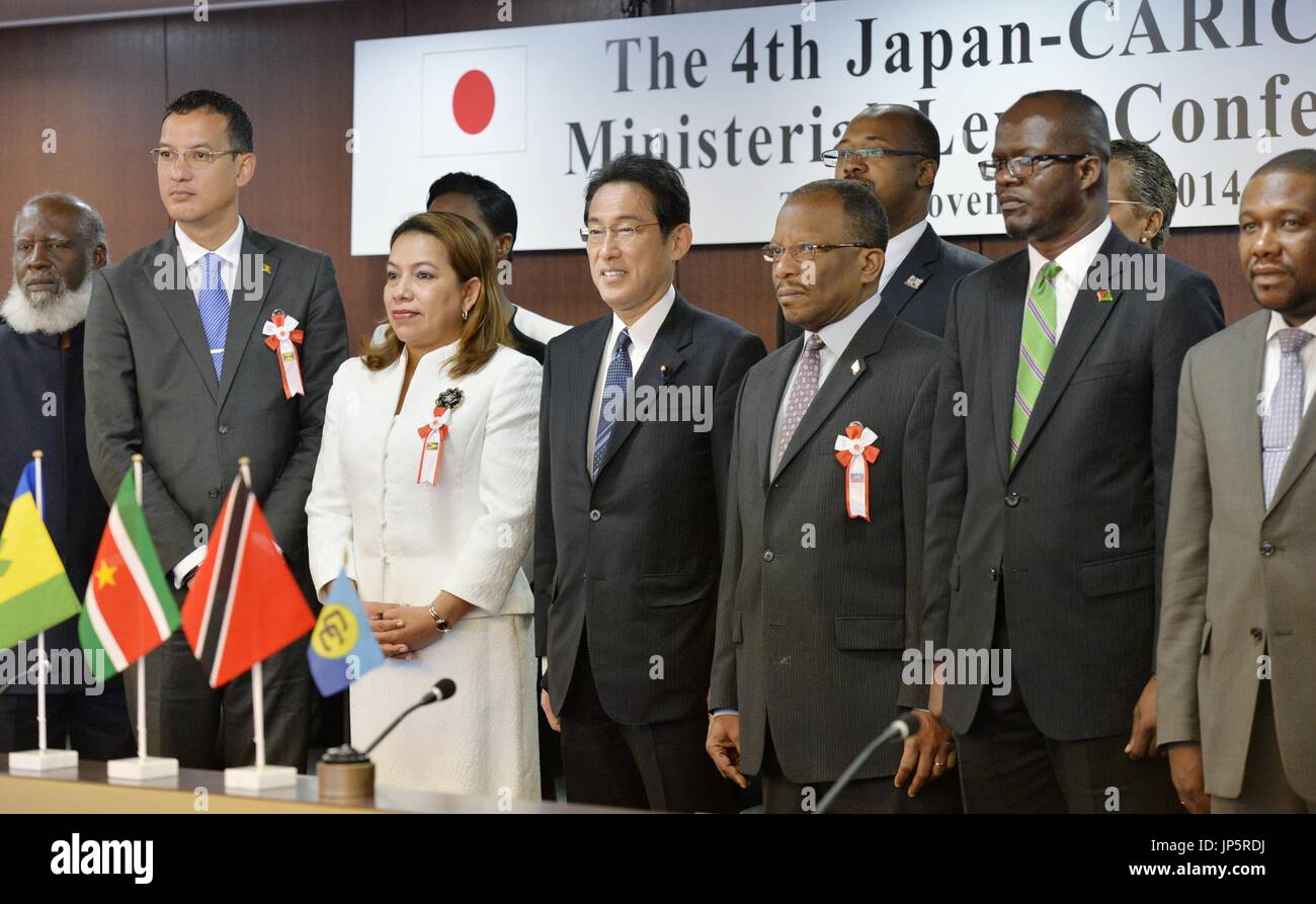 TOKYO, Japan - Foreign ministers of Japan and the Caribbean Community ...