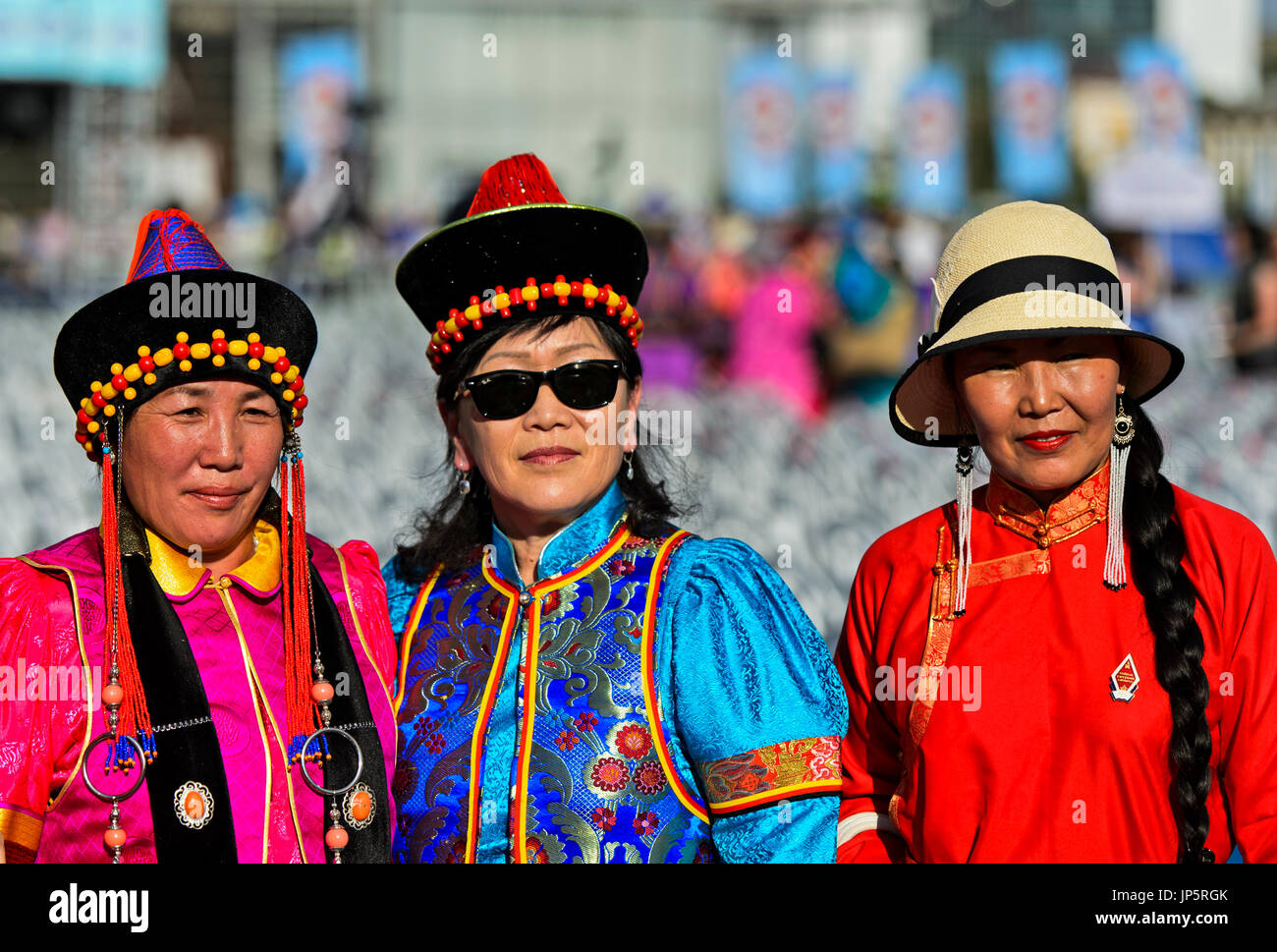 Women in traditional deel costume at the Mongolian National Costume ...