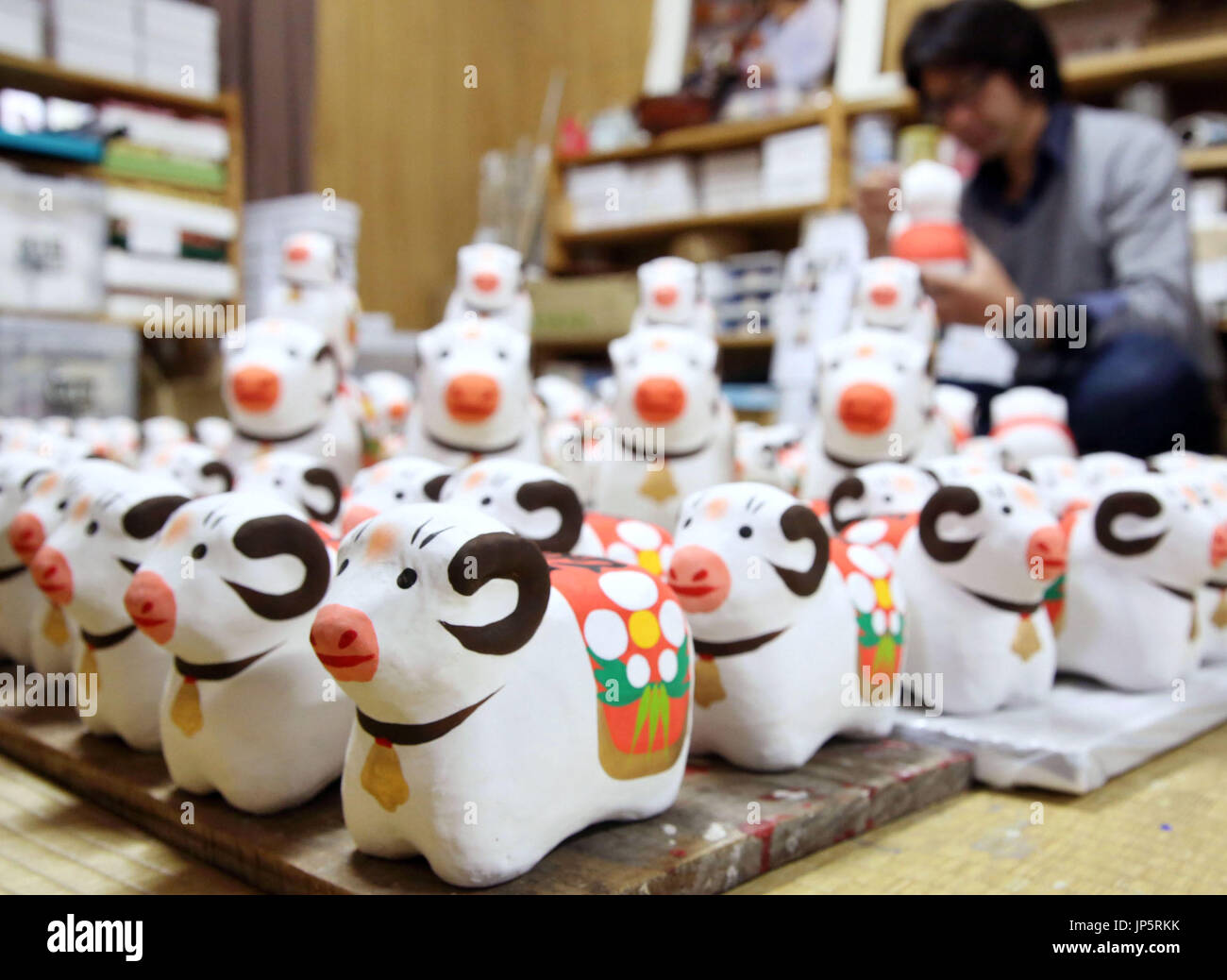 KORIYAMA, Japan - Manufacturing of papier-mache sheep is at its peak at ...