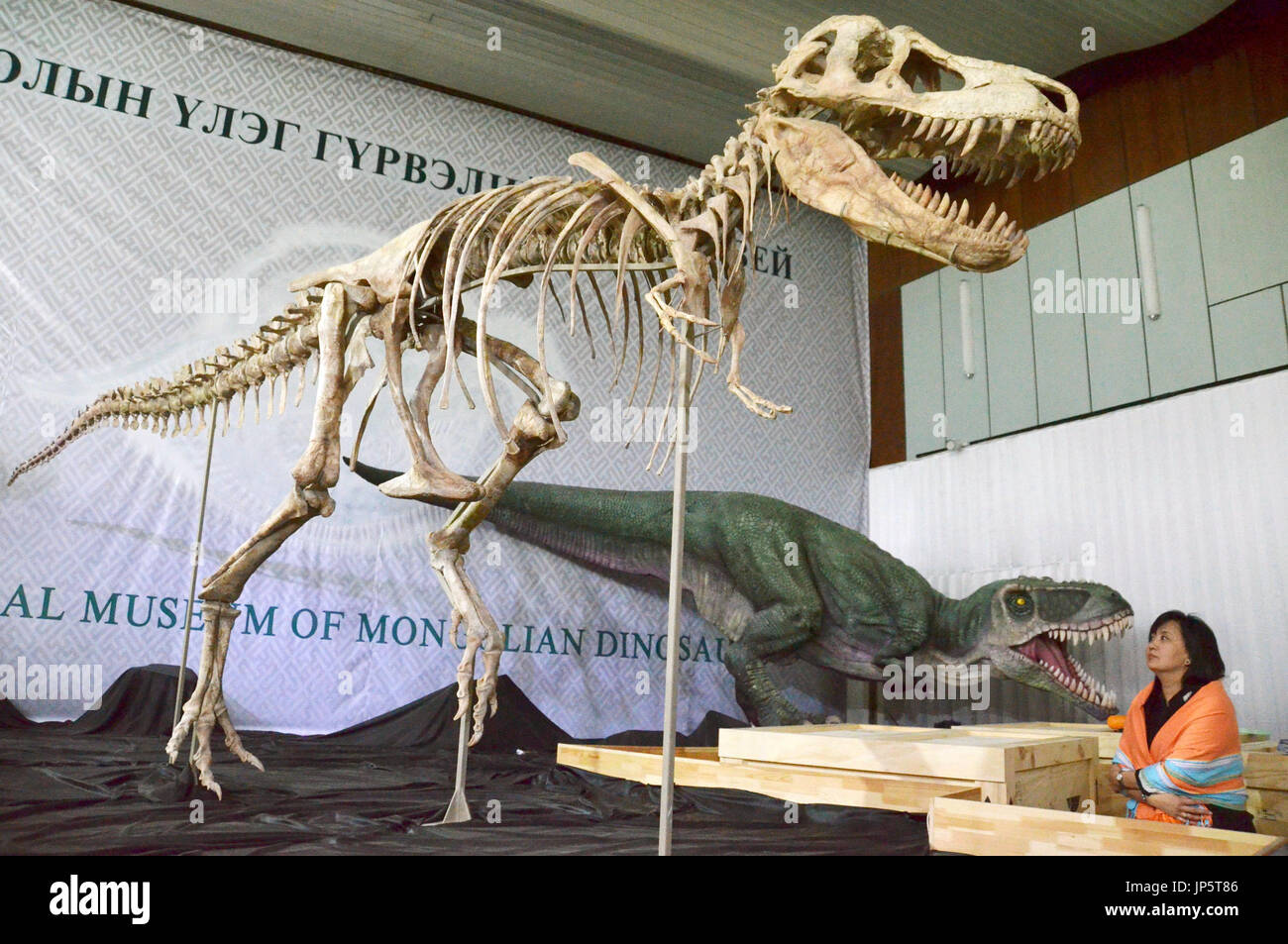 BEIJING, China - The skeleton of a Tarbosaurus bataar, returned from ...