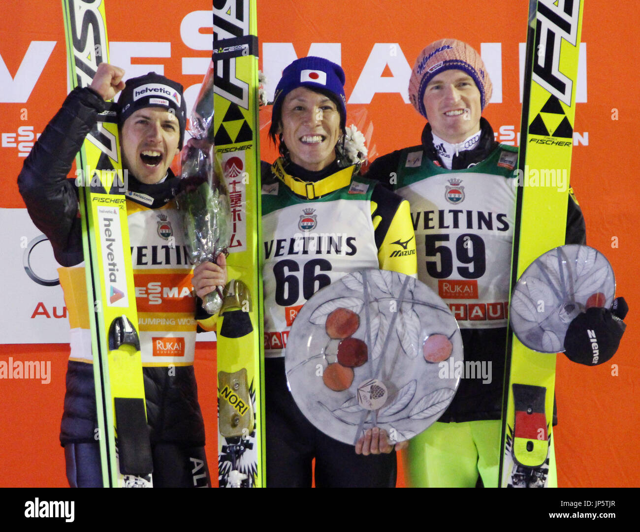 RUKA, Finland - (From L) Switzerland's Simon Amman, Japan's Noriaki ...