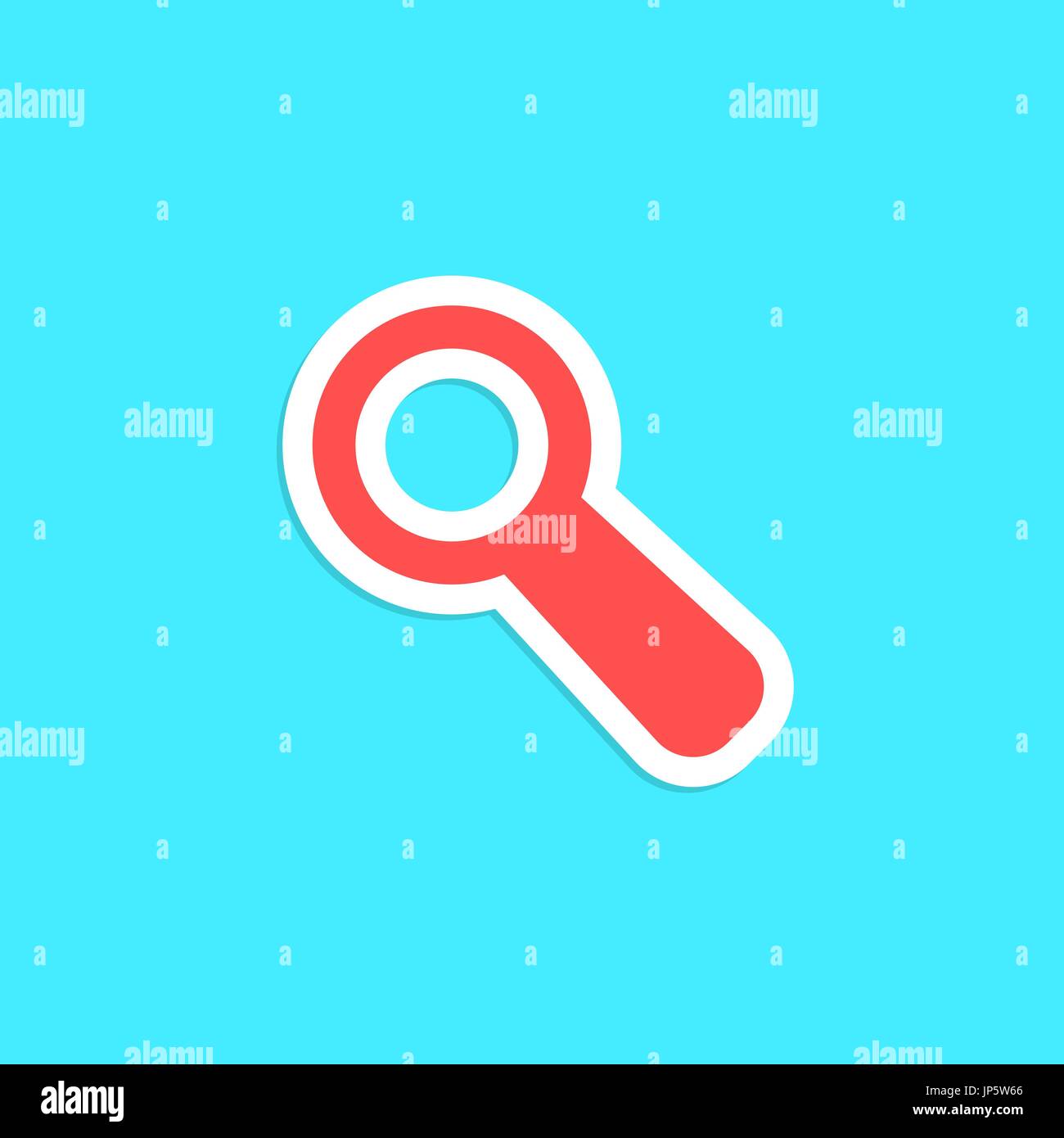 Red Magnifier Icon Sticker Stock Vector Image And Art Alamy