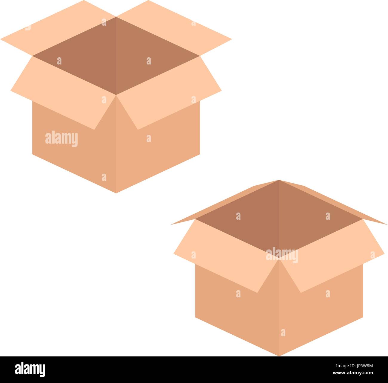 two opened boxes isolated on white background Stock Vector Image & Art ...
