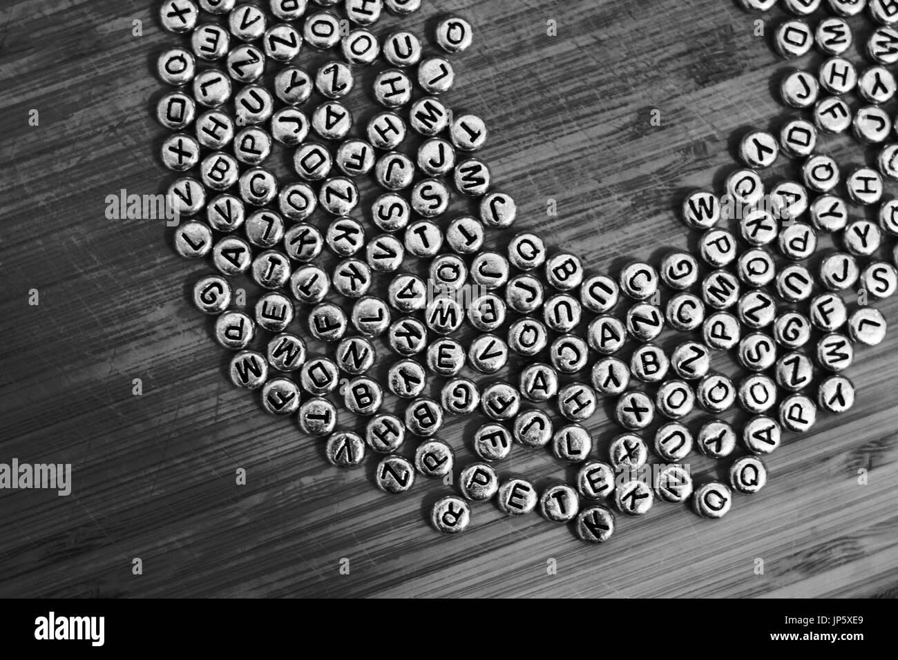 Silver wooden letters Black and White Stock Photos & Images - Alamy