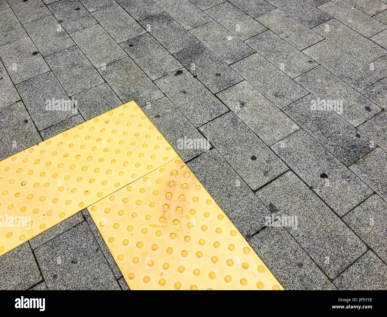 Blind way.Traffic route for blind peoples used Stock Photo - Alamy