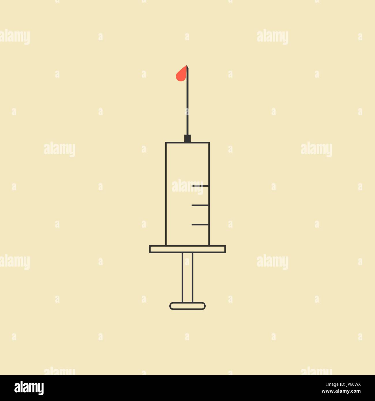 outline syringe icon isolated on dark yellow background Stock Vector ...
