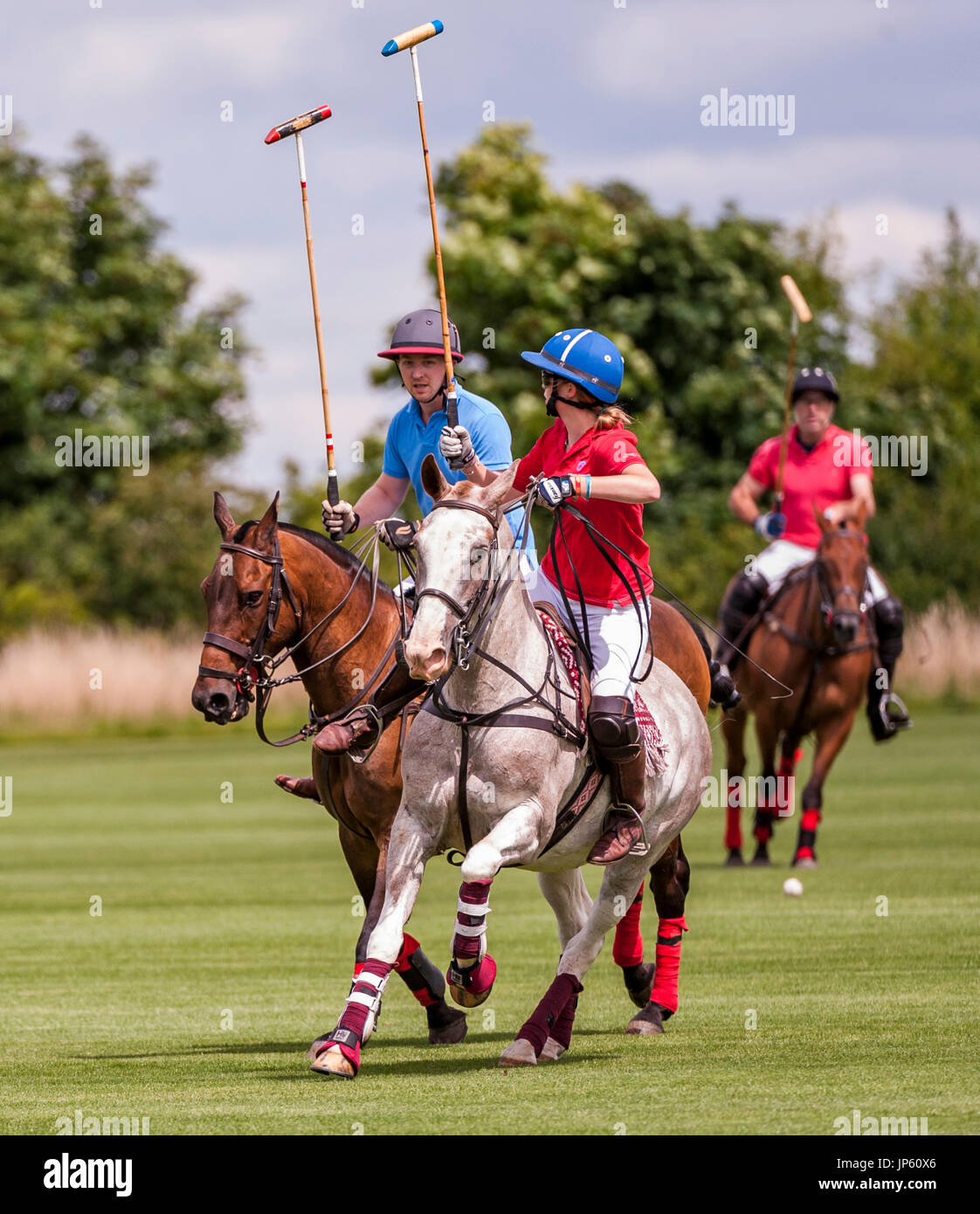 Leadenham Polo Club, Lincolnshire, England - A polo match being played ...