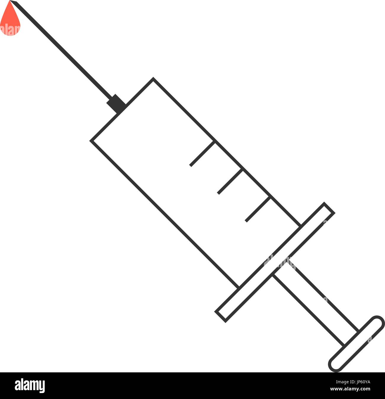 black outline syringe isolated on white background Stock Vector Image ...