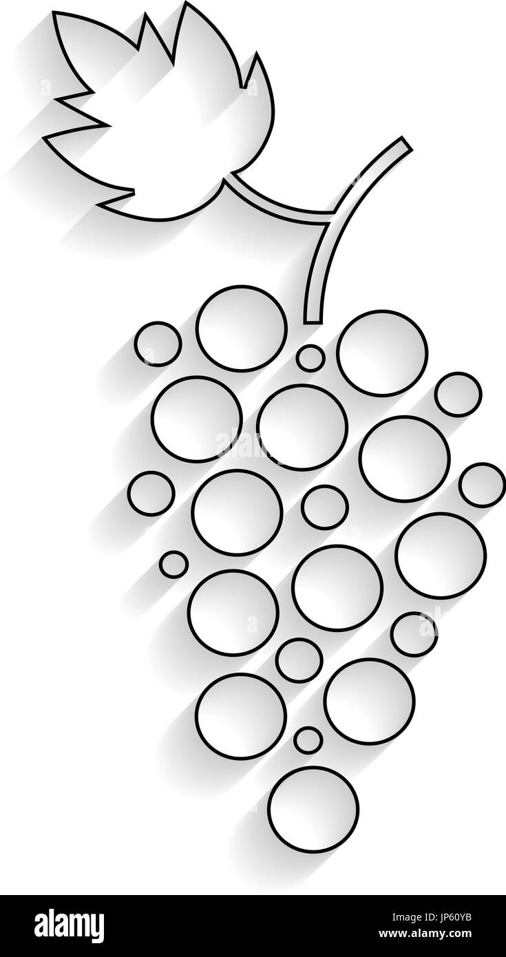 black outline grapes icon with shadow Stock Vector Image & Art - Alamy