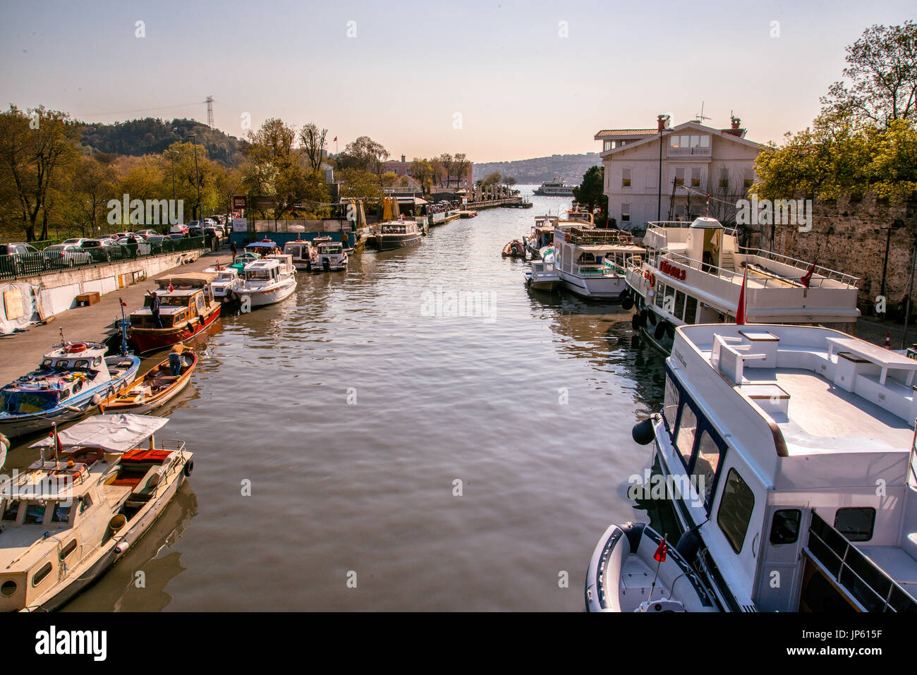 Goksu river at anatolian fortress(anadolu hisari) area in bosphorus ...