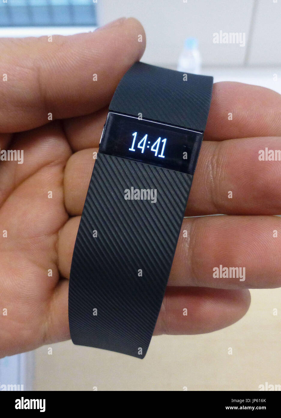 Fitbit Inc. of the United States unveils a plan in Tokyo on Jan. 22 ...