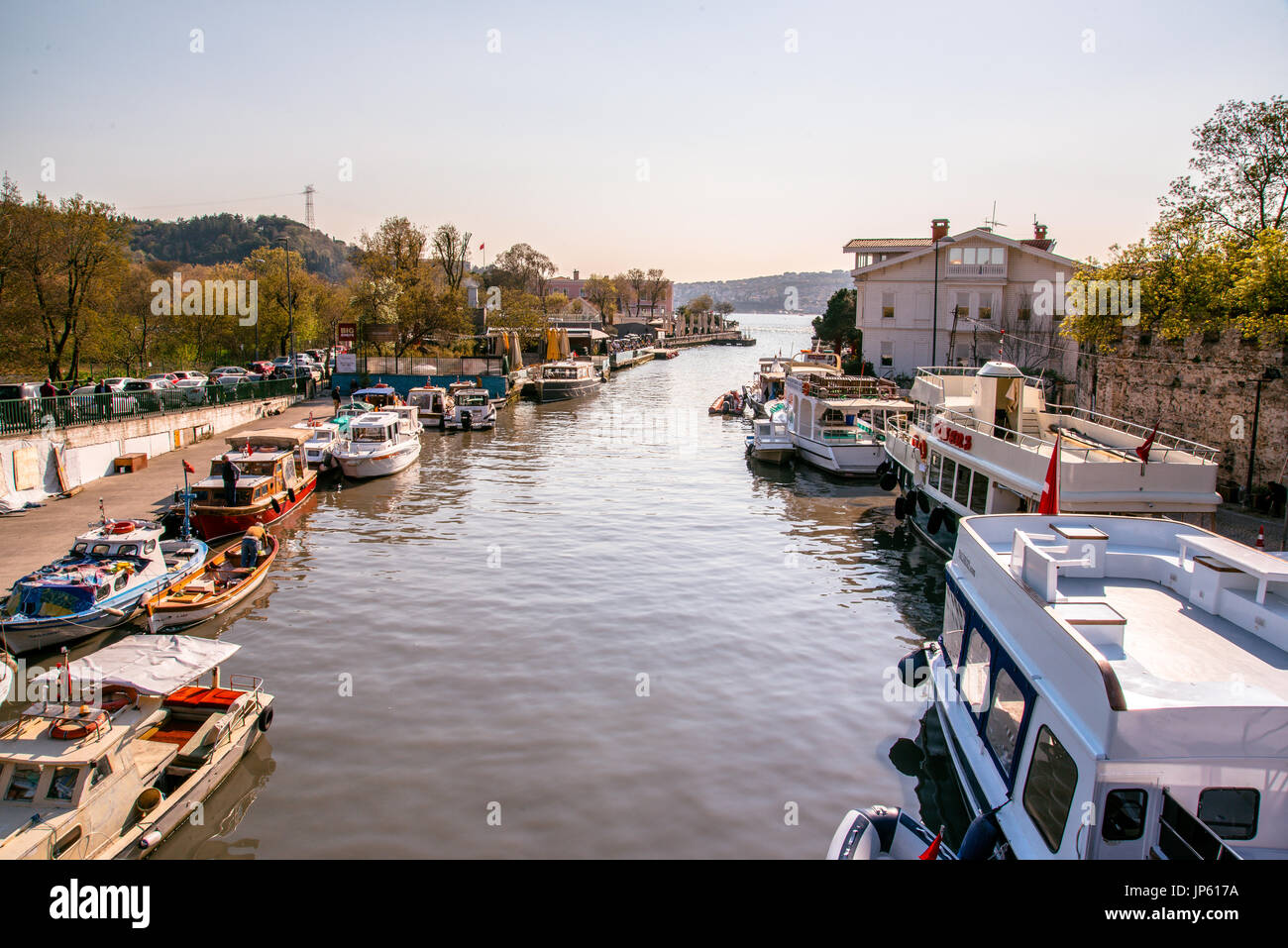 Goksu river at anatolian fortress(anadolu hisari) area in bosphorus ...