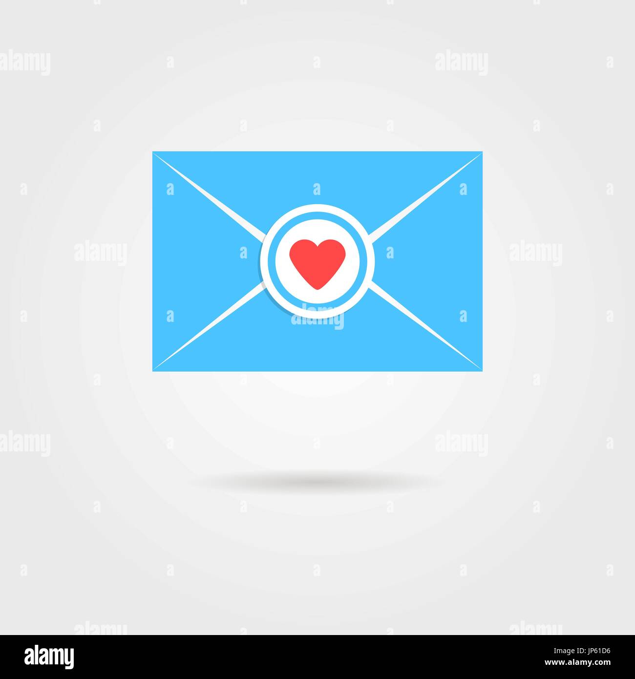 blue valentine letter with red heart stamp Stock Vector Image & Art - Alamy