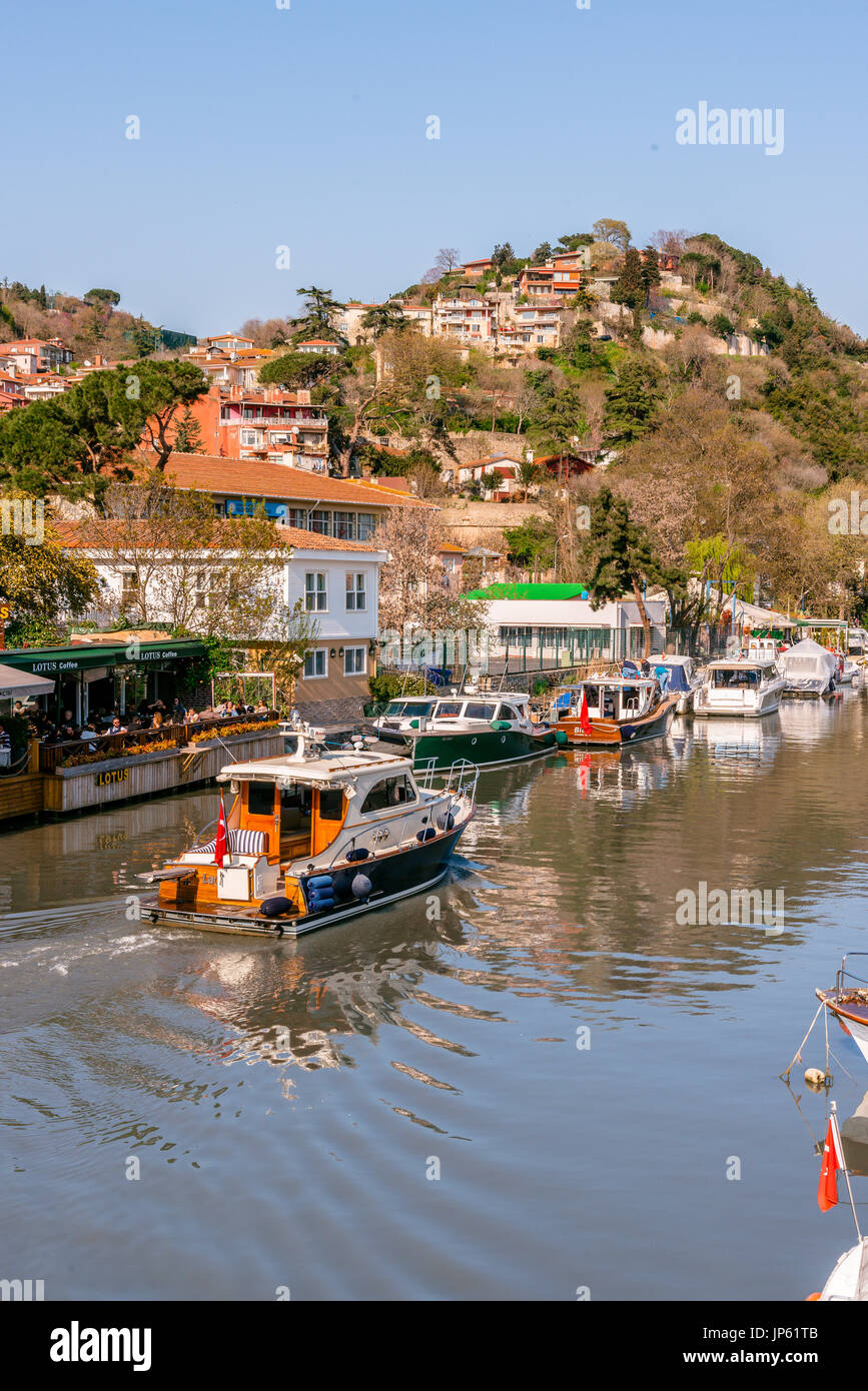 Goksu river at anatolian fortress(anadolu hisari) area in bosphorus ...