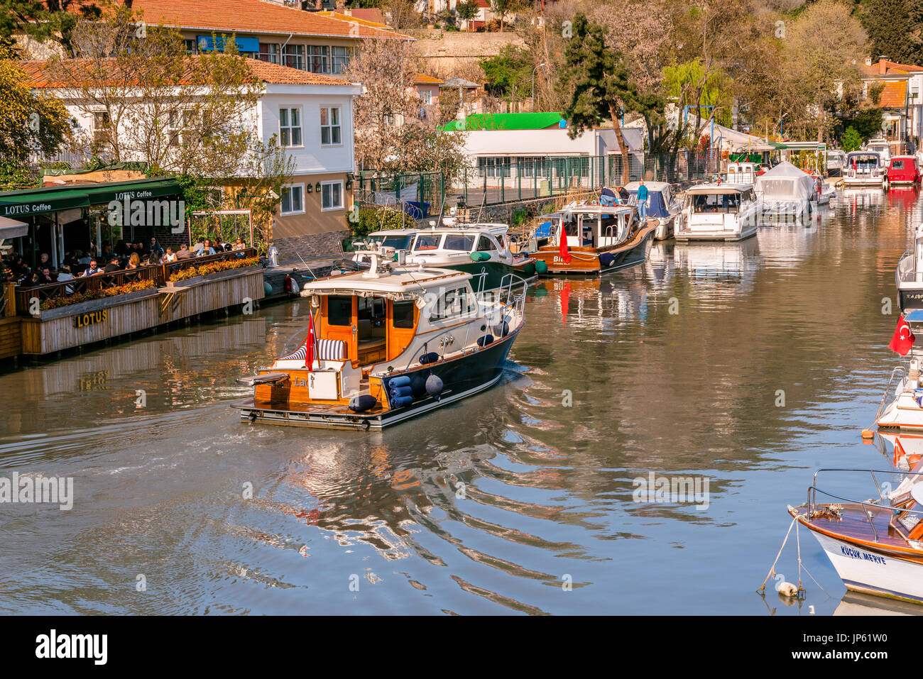 Goksu river at anatolian fortress(anadolu hisari) area in bosphorus ...