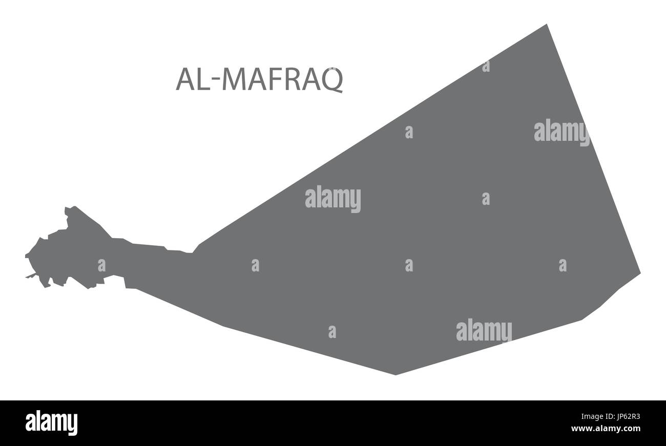 Al-Mafraq Jordan governorate map grey illustration silhouette shape ...