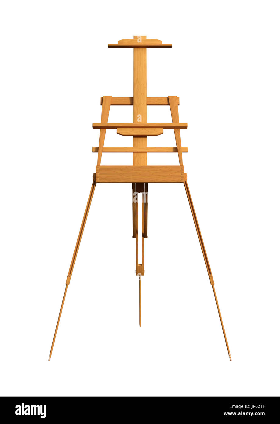 3D rendering of a wooden easel isolated on white background Stock Photo ...