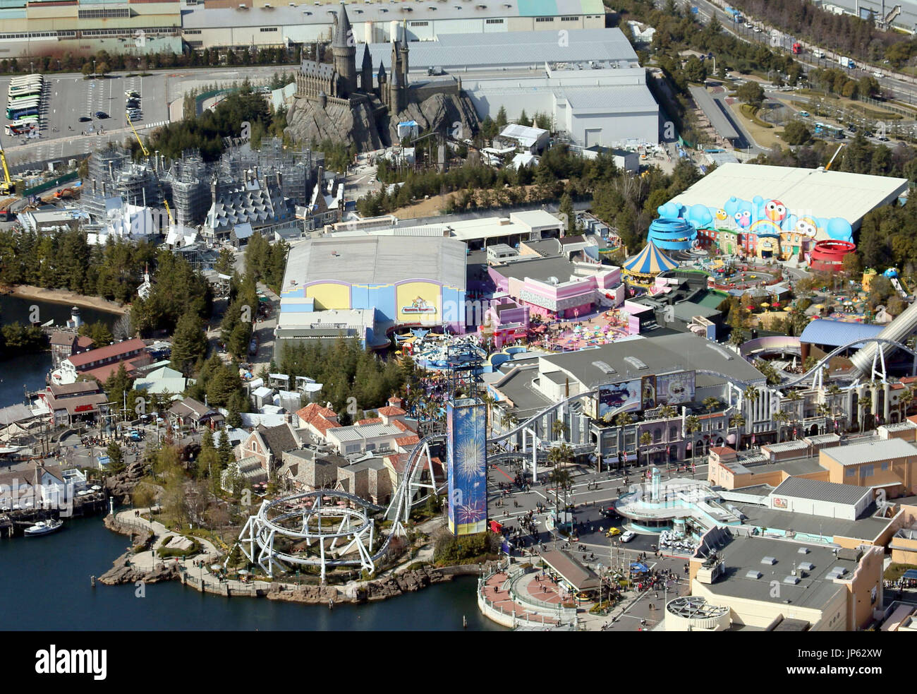 OSAKA, Japan - A panoramic view of theme park Universal Studios Japan ...