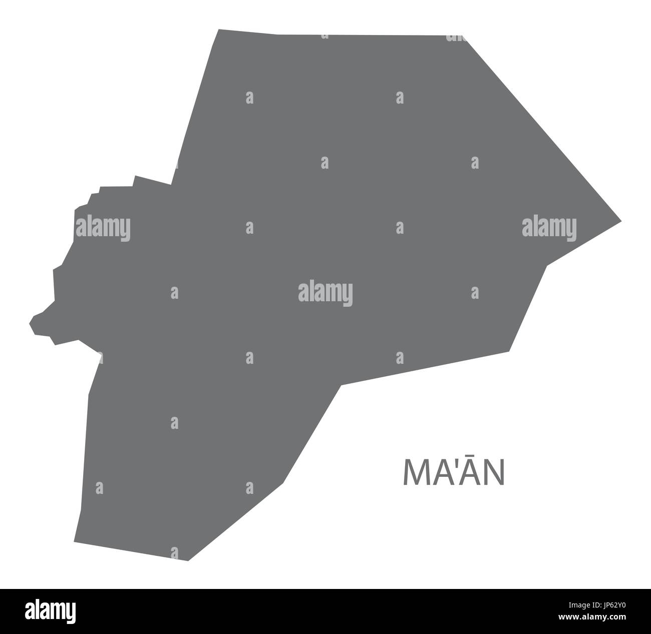 Maan Jordan governorate map grey illustration silhouette shape Stock ...