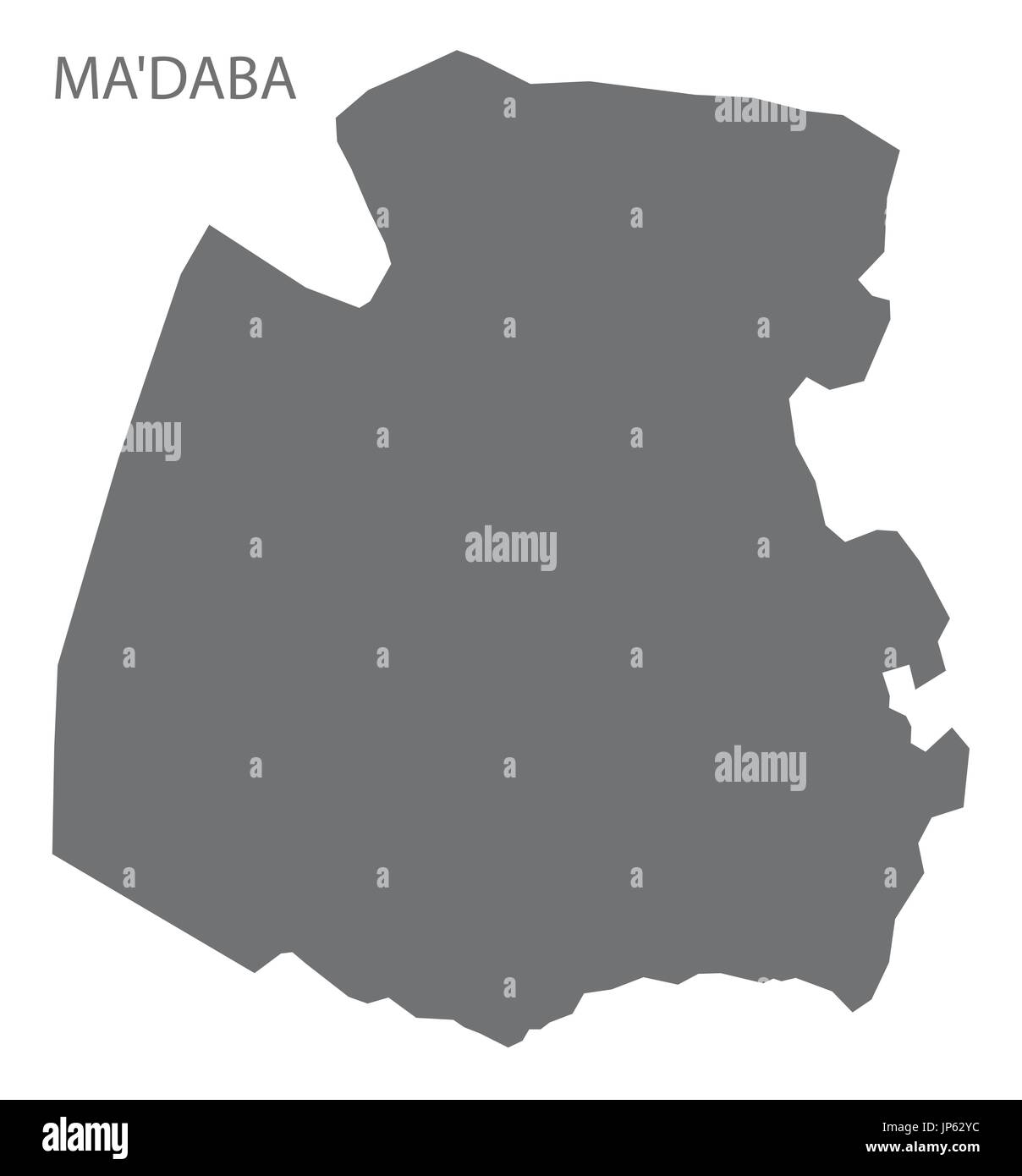 Madaba Jordan governorate map grey illustration silhouette shape Stock ...