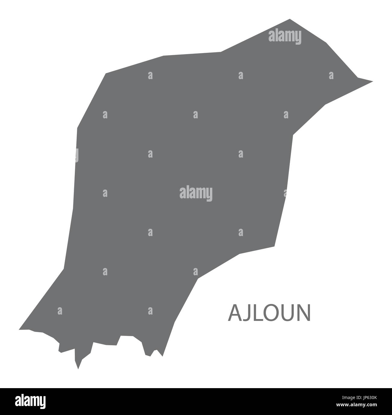 Ajloun Jordan governorate map grey illustration silhouette shape Stock ...