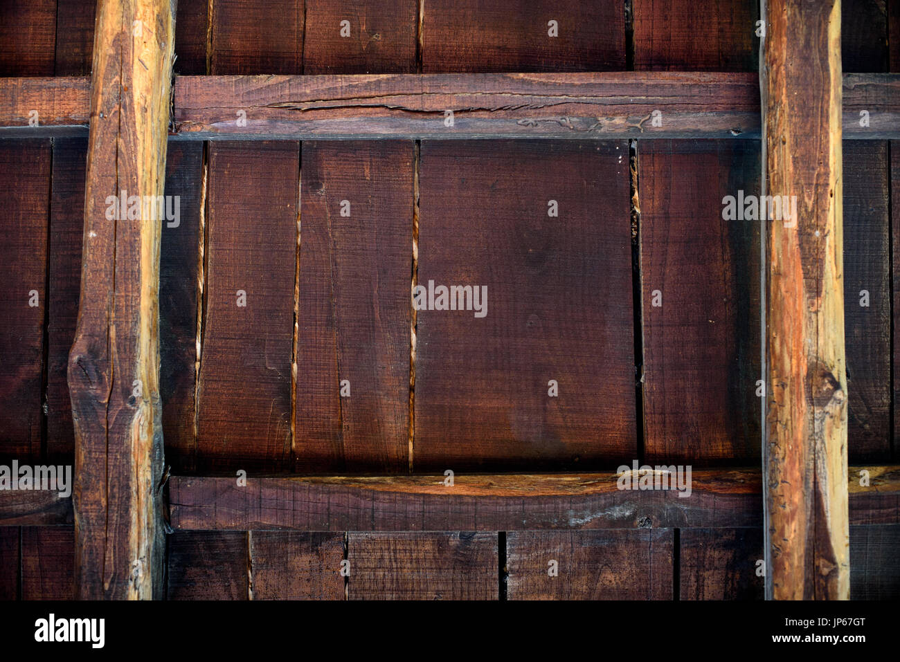 Rusty and scratched vintage plank frame, roof architectural rural ...