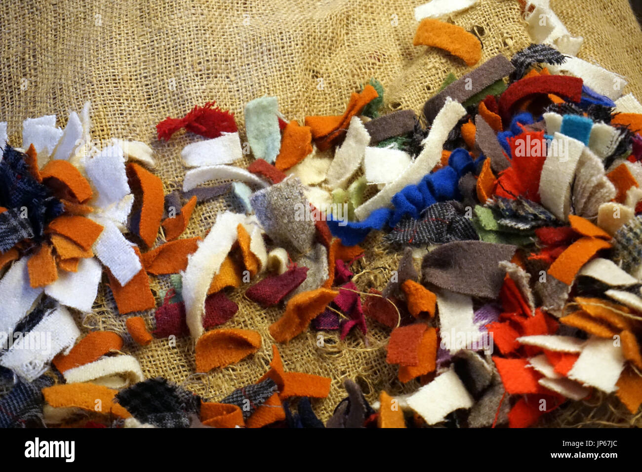Clippy Rag Rug Mat Folk Art Recycling Craft Stock Photo - Alamy