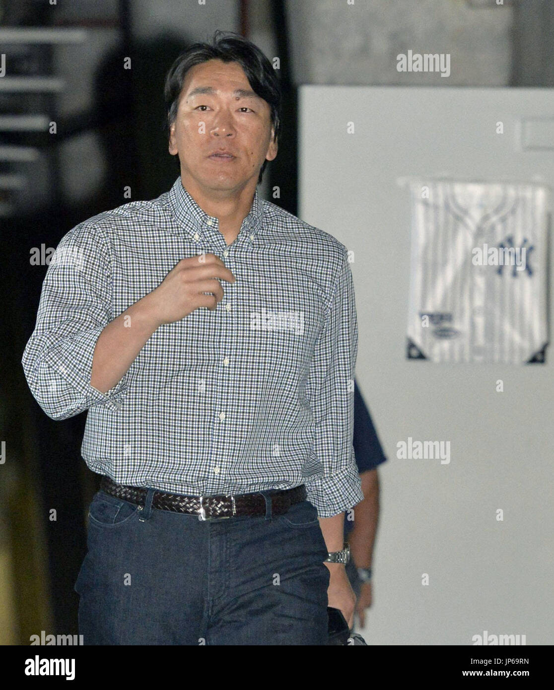 Former New York Yankees outfielder Hideki Matsui arrives at a facility ...
