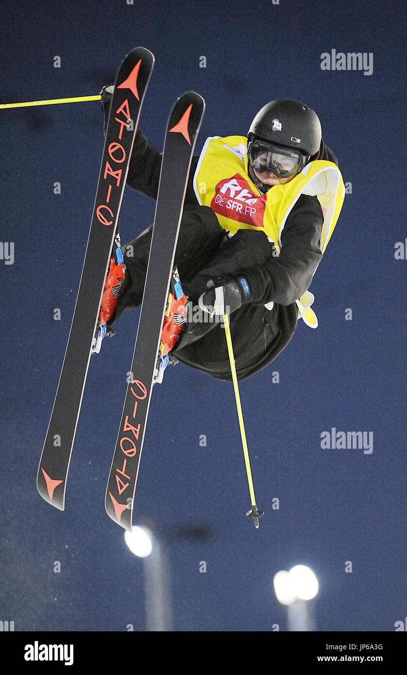 Japanese freestyle skier Ayana Onozuka performs in the final of the ...