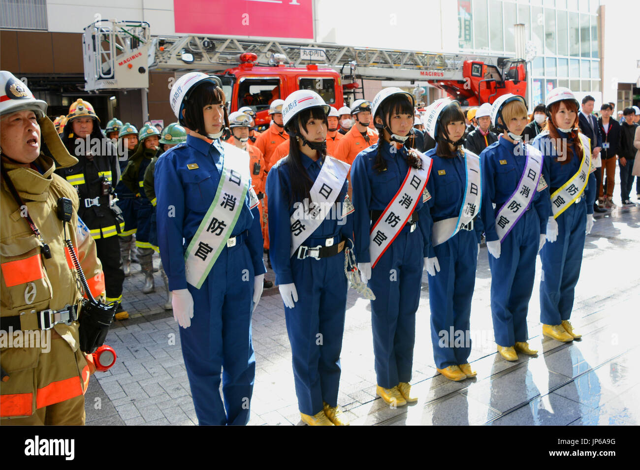 Members of the Japanese female pop group "Dempagumi.inc." pose in Tokyo ...