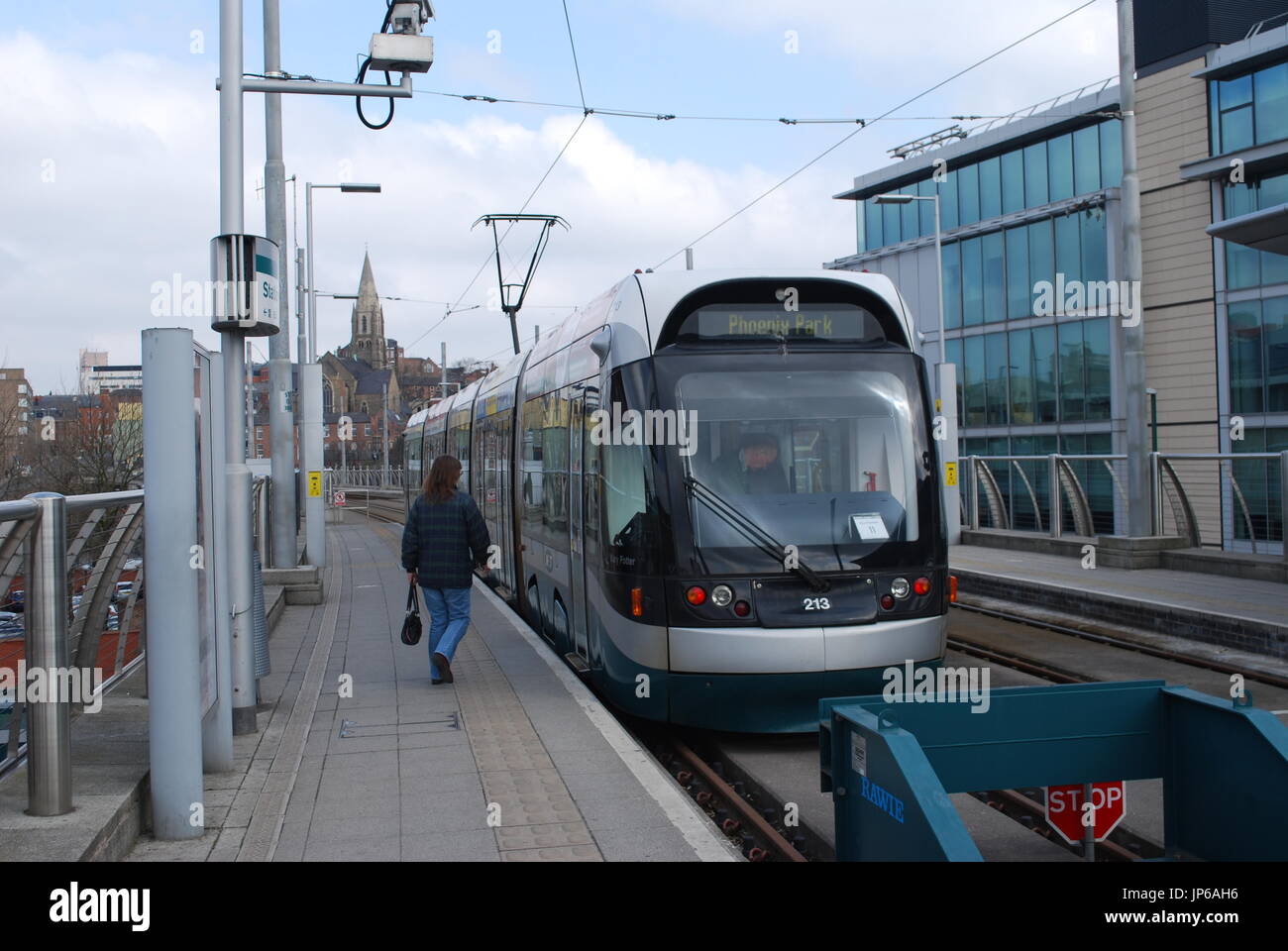 Tram in Nottingham Stock Photo - Alamy