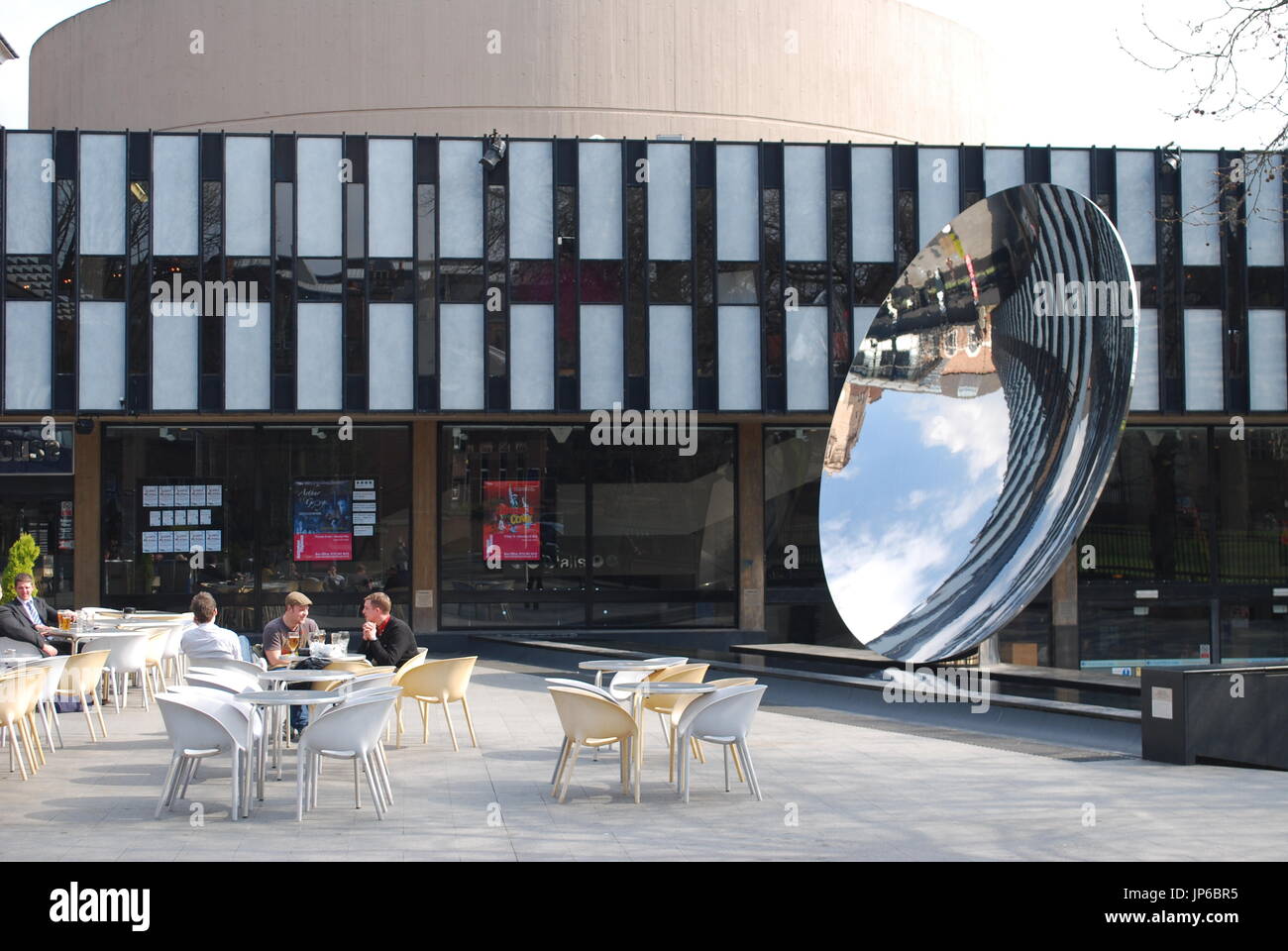 Anish Kapoor's Sky Mirror sculpture outside the Nottingham Playhouse ...