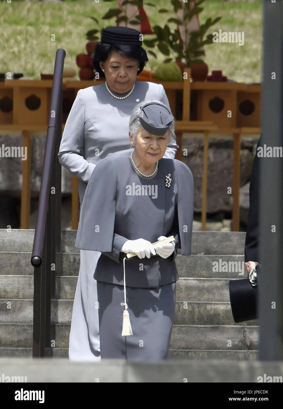 Japanese Empress Michiko (front) visits the Musashino Imperial ...
