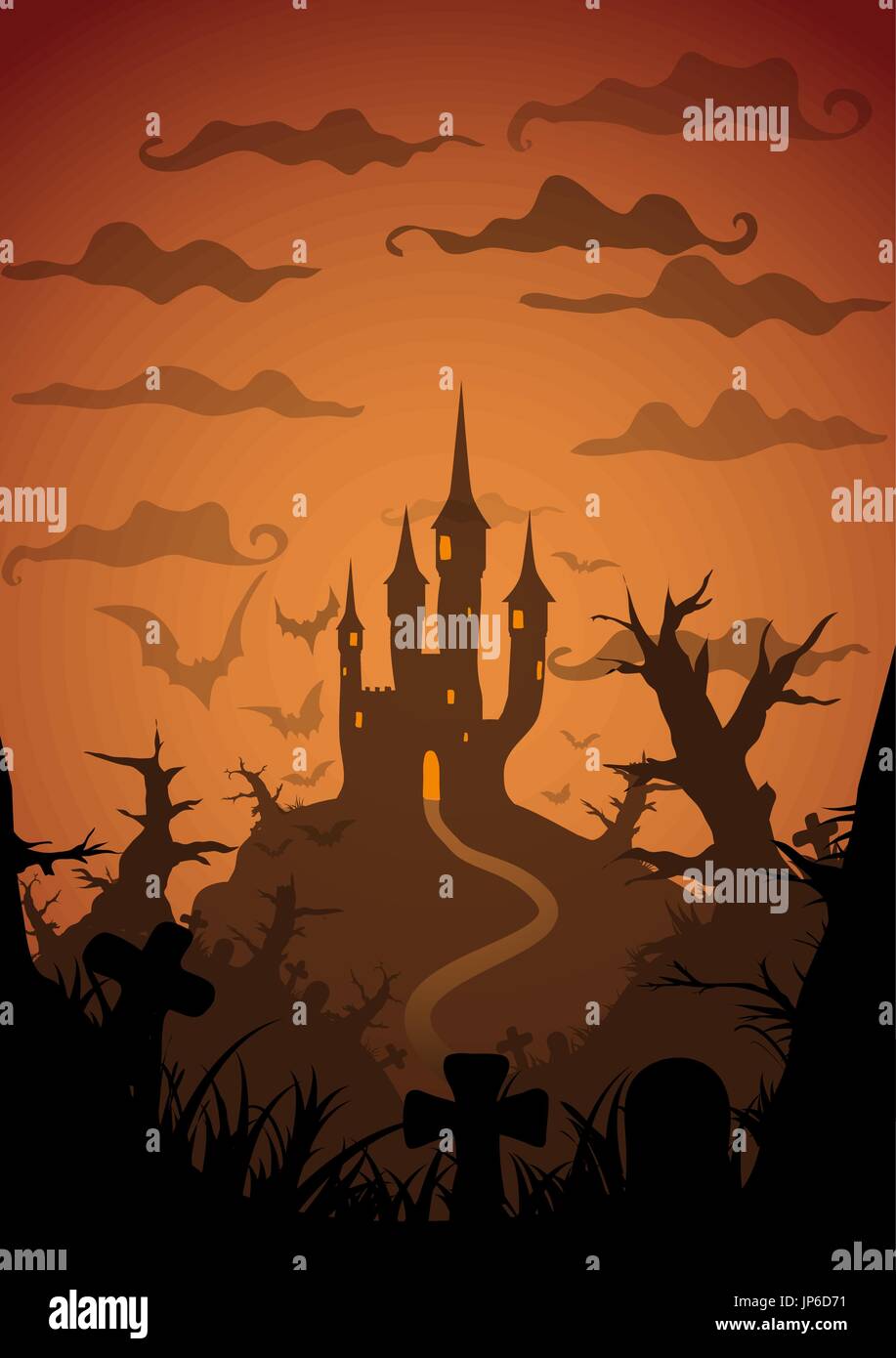Halloween background orange Stock Vector Images - Alamy