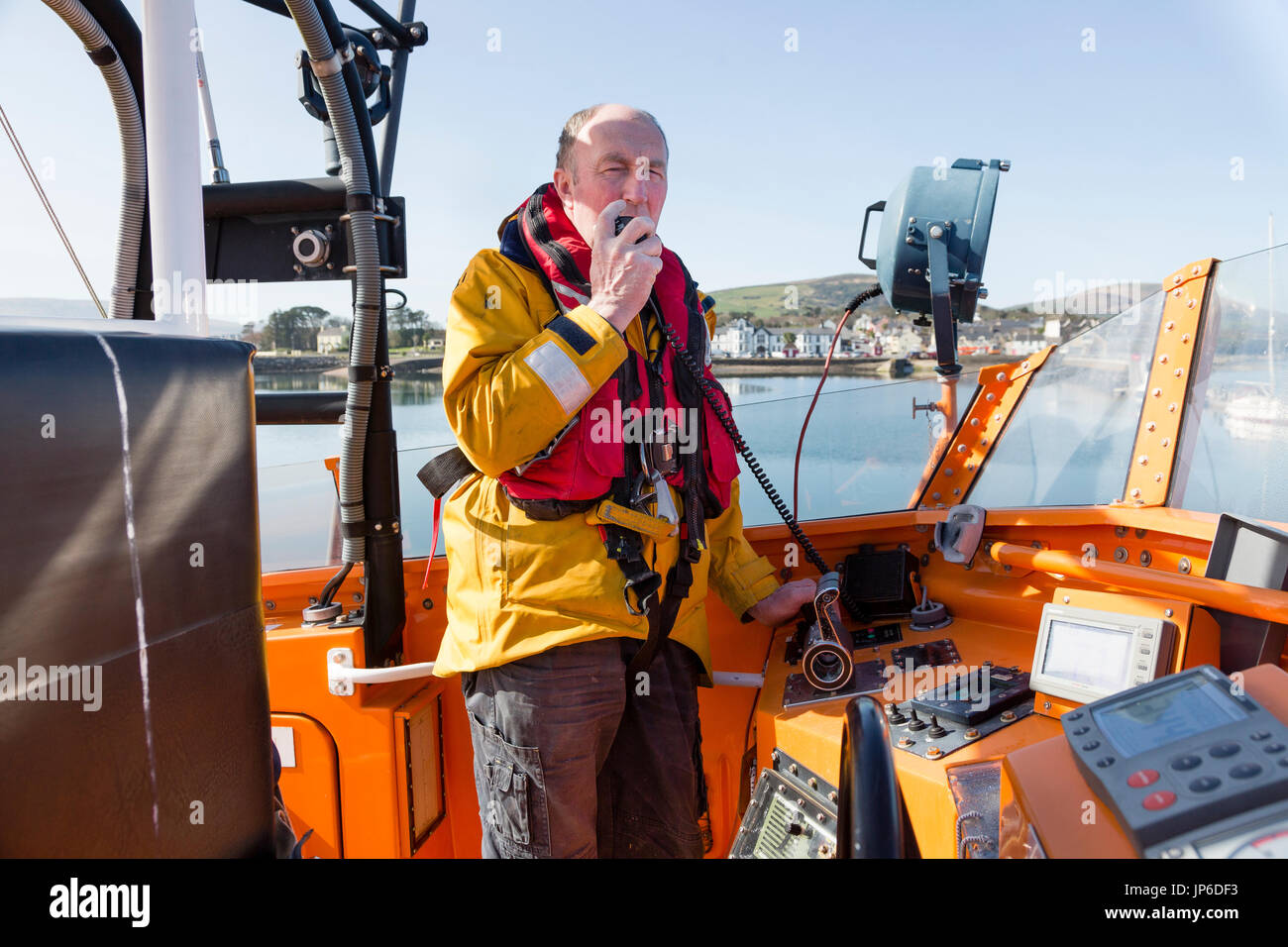 Male Lifeboat Crew memebr RNLI, Valentia Island, ireland Stock Photo ...