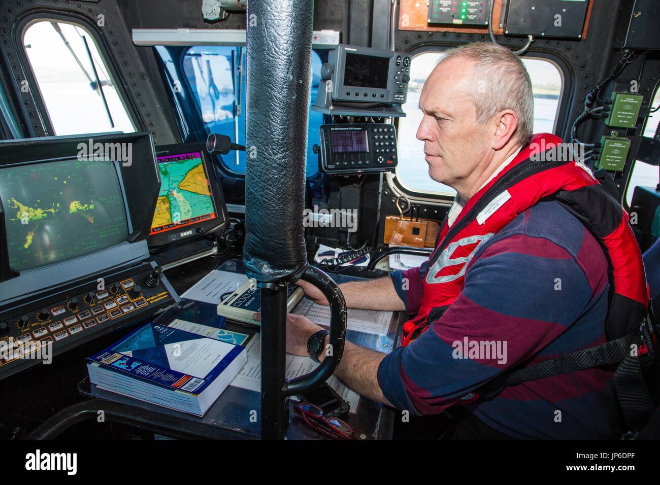 RNLI Lifeboat Helm / Control Room Stock Photo - Alamy