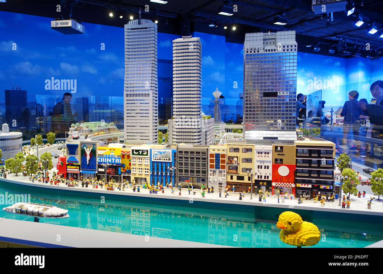 A diorama replica of the landmarks and townscapes of Osaka, made with ...