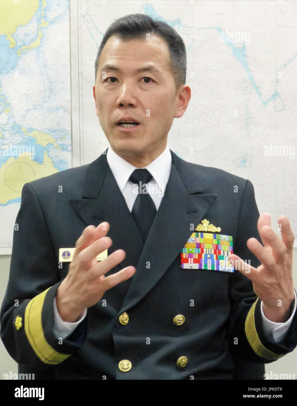 Japan Maritime Self-Defense Force Rear Admiral Hiroshi Ito, who will be dispatched as a ...