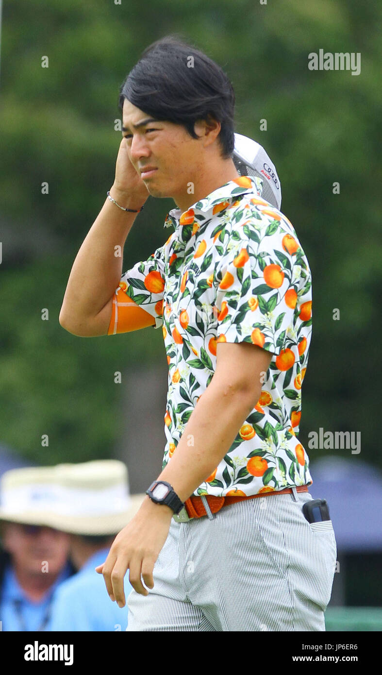 Japanese professional golfer Ryo Ishikawa shows a sour face after the final round of the RBC ...