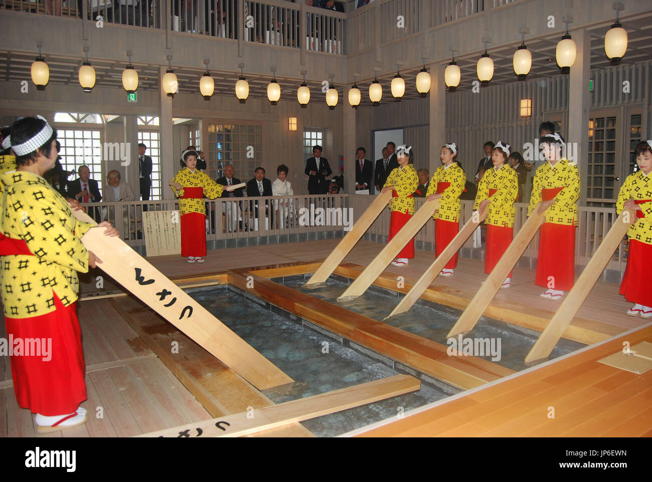 Photo taken April 27, 2015 shows a "yumomi" performance, a traditional ...