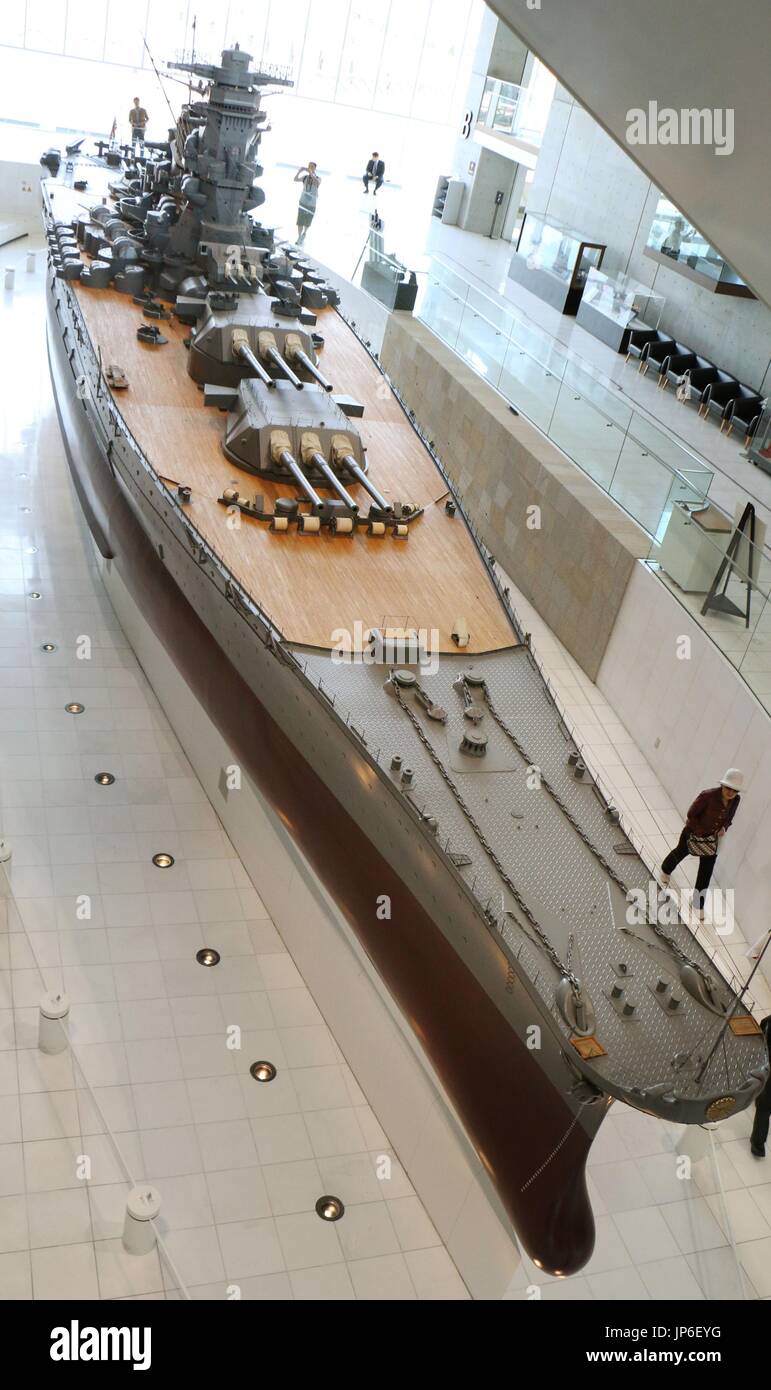A one-tenth scale model of the Imperial Japanese Navy's battleship ...