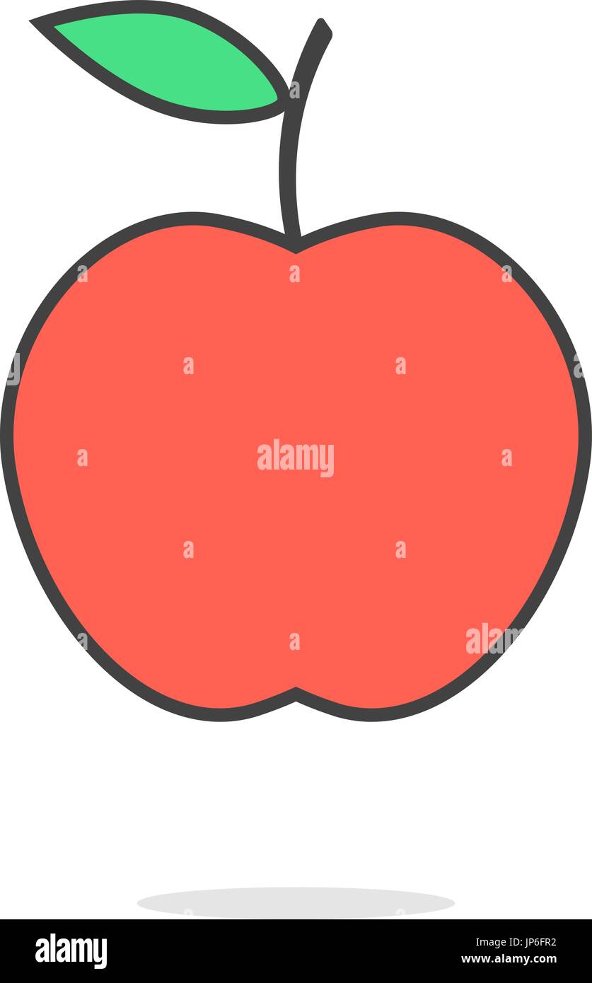 simple red apple icon with shadow Stock Vector Image & Art - Alamy