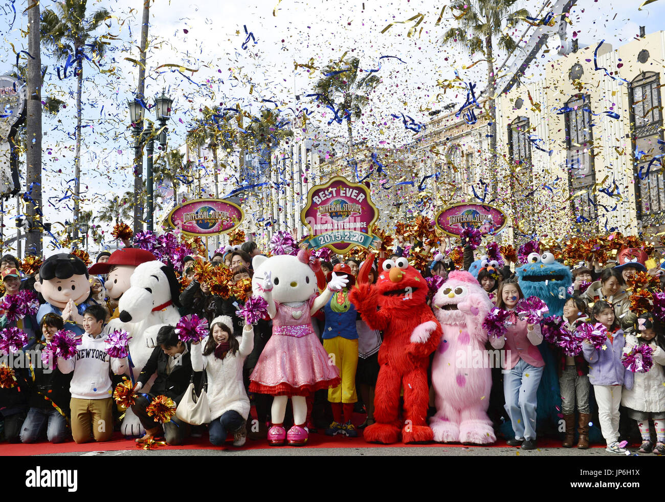 Characters and visitors celebrate on Feb. 20, 2015, during a ceremony ...