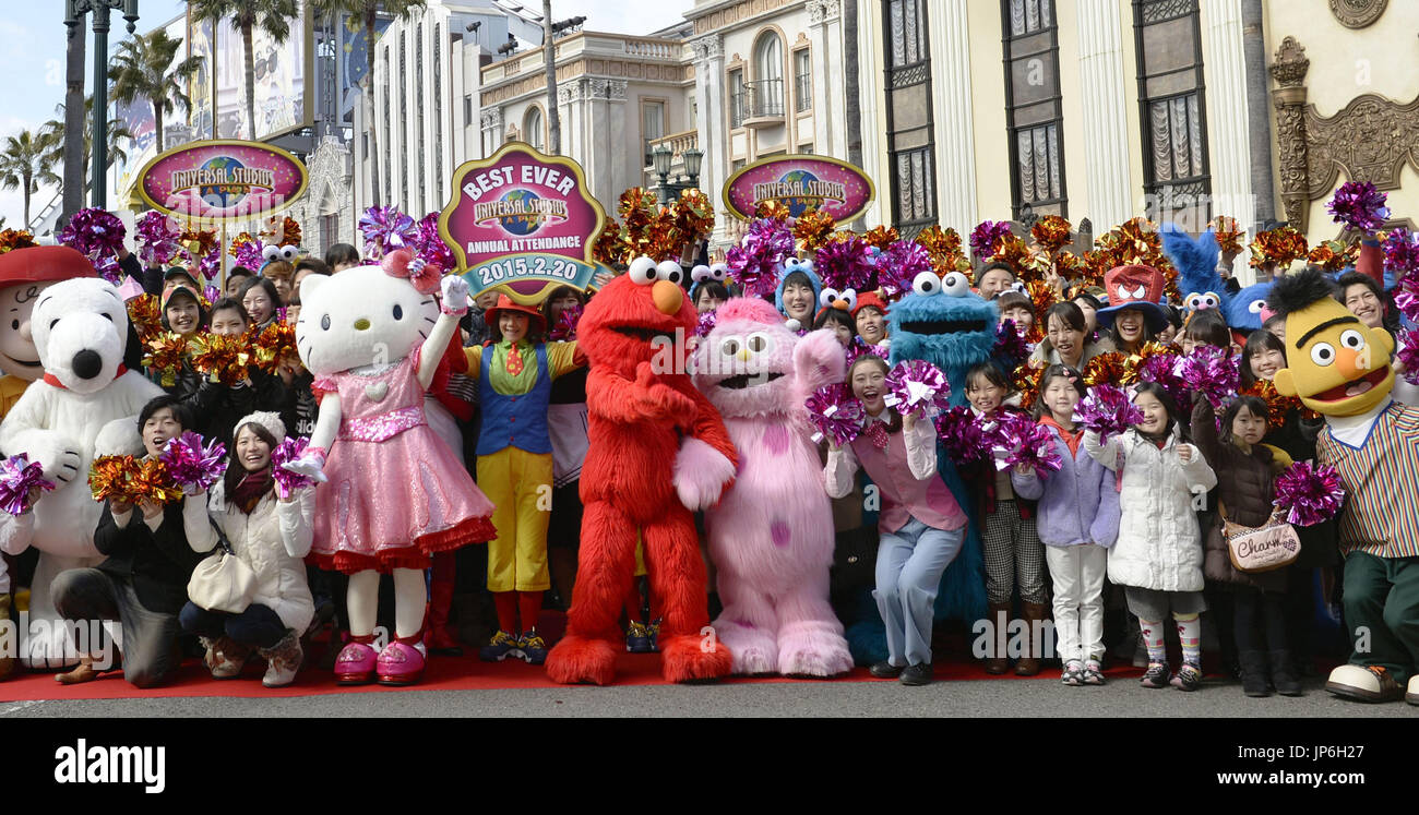 Characters and visitors pose for photos on Feb. 20, 2015, during a ...