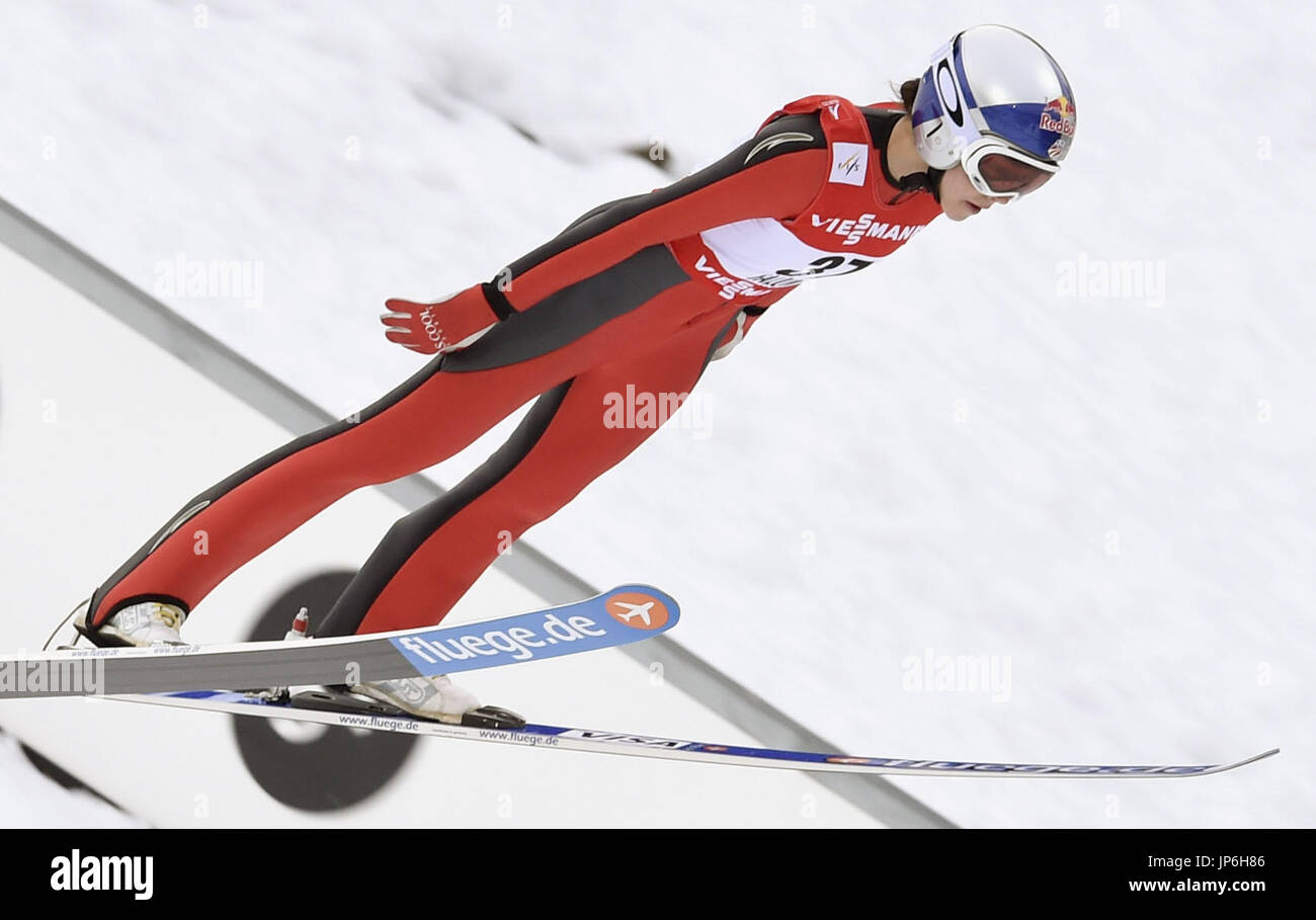 U.S. ski jumper Sara Hendrickson takes part in an official practice ...